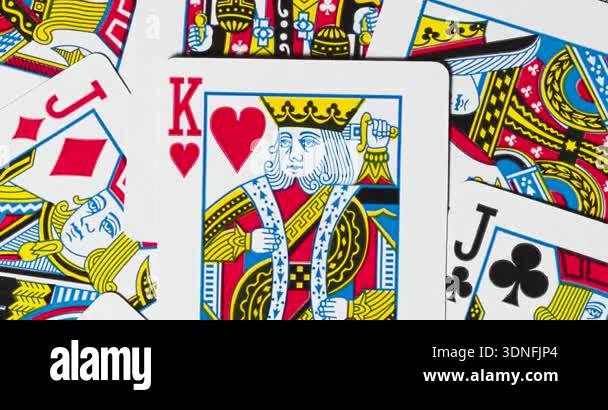 A zoom out of a common card deck face cards background Stock Video ...