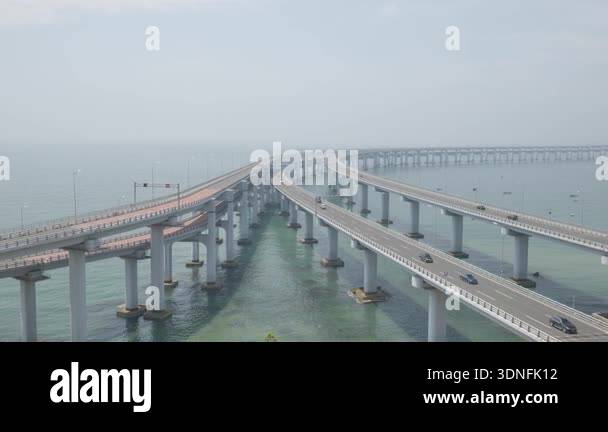 view of the Xinghai Bay Cross-sea Bridge in Dalian, Liaoning, China ...