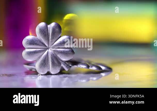 Metallic silver shamrock clover and glare of the prism wallpaper.Irish ...