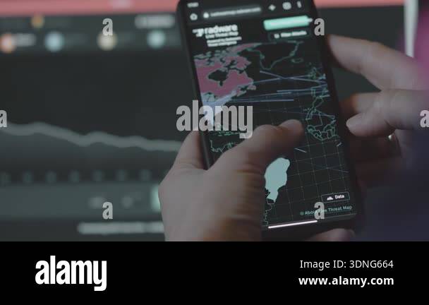 Live cyber attack map illustrating global cyber threats in real time on ...