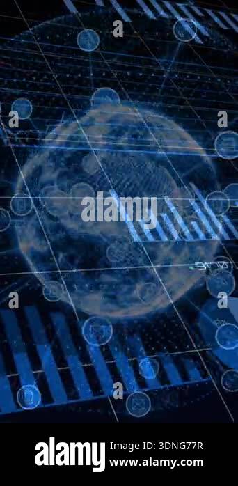 Visualizing global data with animated digital graphs and charts ...