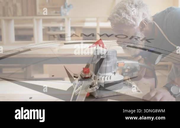Compass spinning with TEAMWORK arc guiding craftsman lifting router ...
