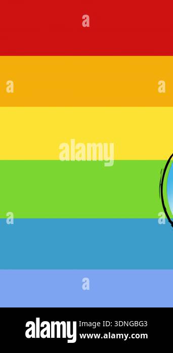 Animation of male symbols on colourful background. pride month and ...