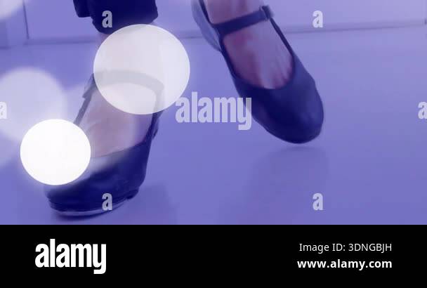Dancer feet tapping after lifting heels, forming rhythmic heel toe ...