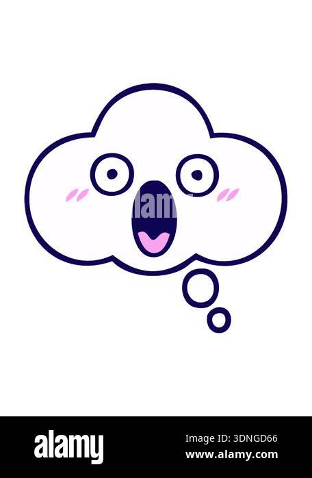 neon light effect animation of cartoon of a thought bubble design Stock ...