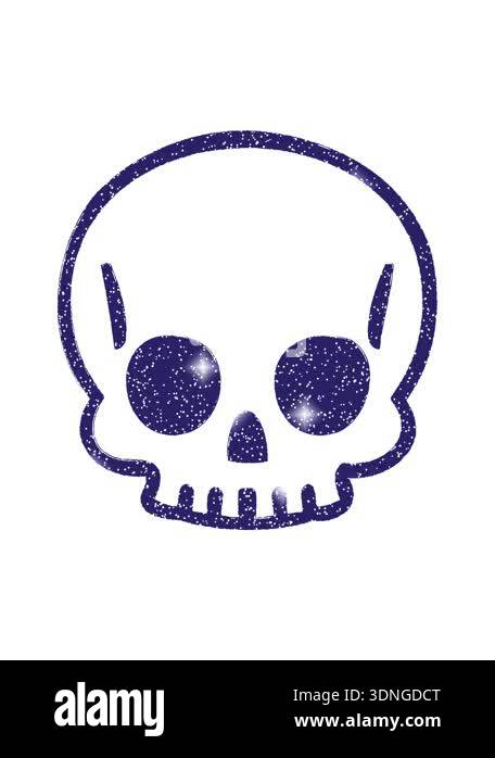 glitter effect animation of Spooky Skull Charcoal draw Stock Video ...