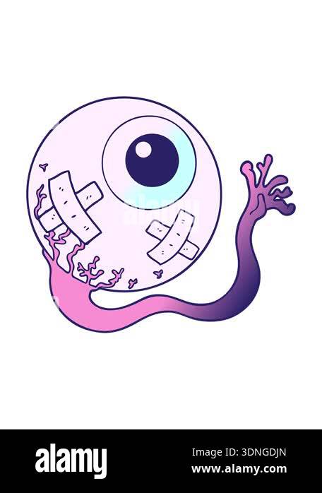 bobbing motion animation of cartoon injured eyeball Stock Video Footage ...