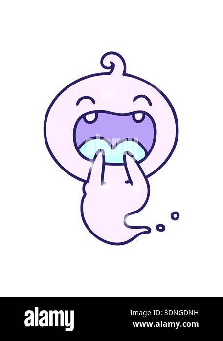 glitter effect animation of cartoon of a cute halloween ghost laughing ...