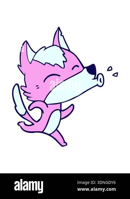 neon light effect animation of fox cartoon character design Stock Video ...