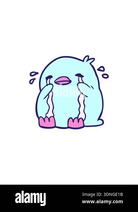 popping motion animation of cartoon crying bird Stock Video Footage - Alamy