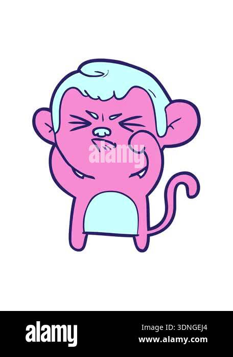 spinning motion animation of cartoon angry monkey Stock Video Footage ...