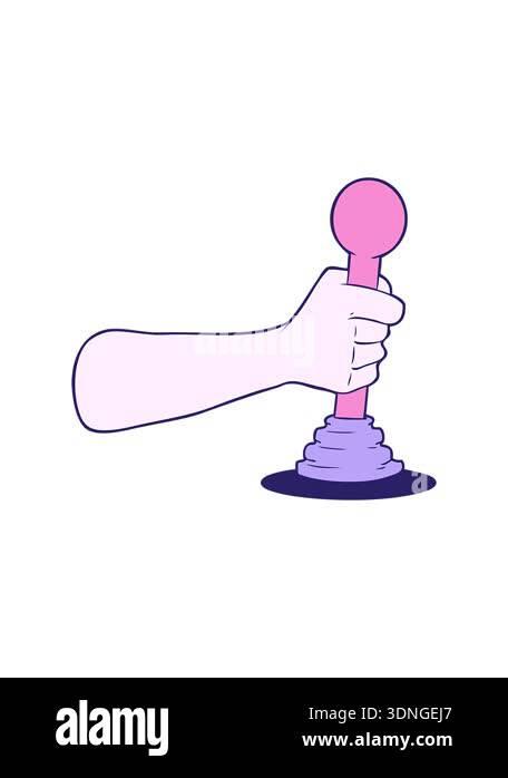 popping motion animation of cartoon hand pulling lever Stock Video ...