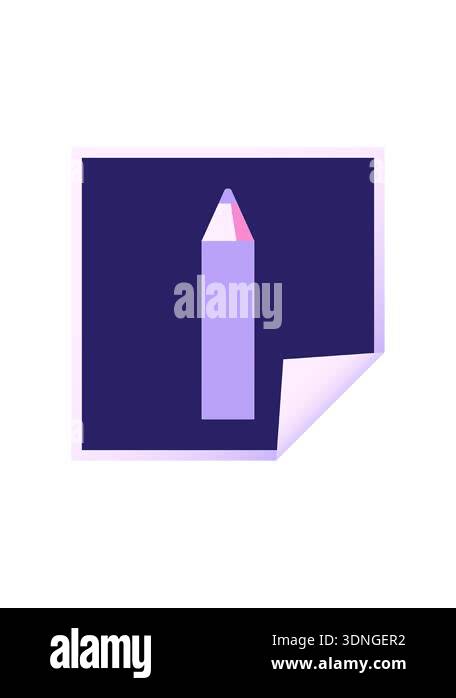 radioactive glowing animation of purple coloring pencil graphic vector ...