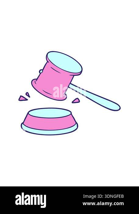 popping motion animation of cartoon gavel Stock Video Footage - Alamy