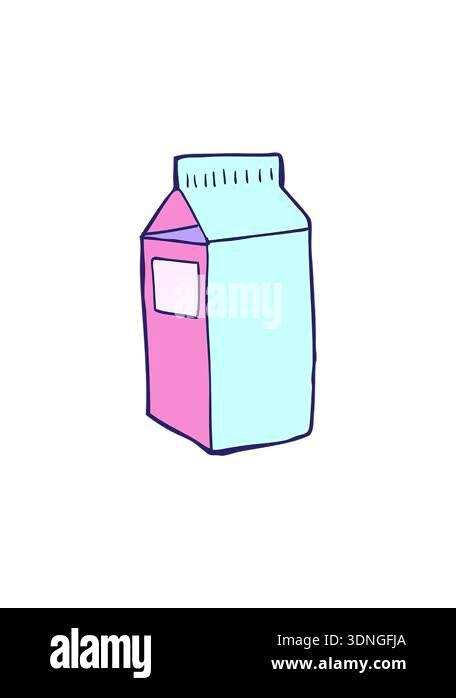 spinning motion animation of cartoon milk carton design Stock Video ...