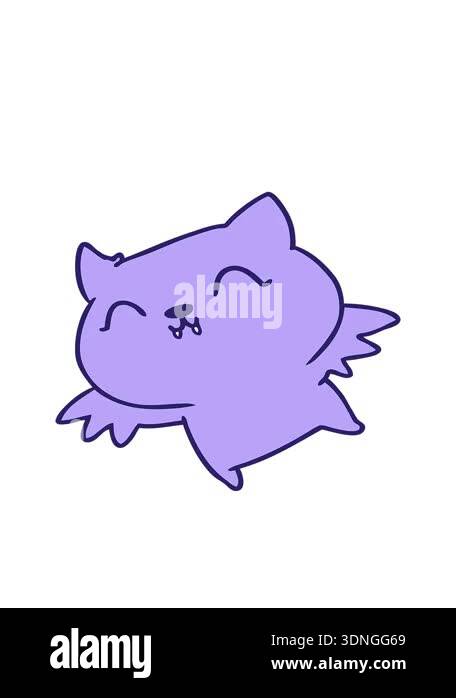 bobbing motion animation of hand drawn cartoon of cute kawaii bat Stock ...