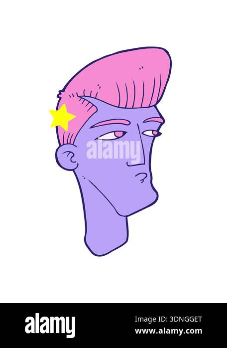 twinkling stars effect animation of cartoon cool fashion guy Stock ...