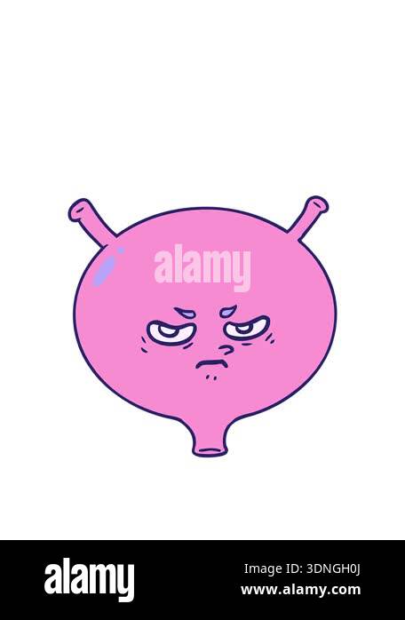 stretching up animation of cartoon angry bladder Stock Video Footage ...