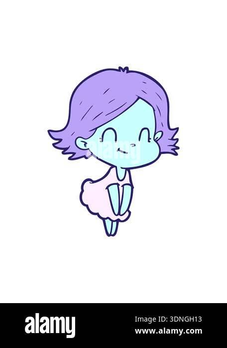bobbing motion animation of cartoon friendly girl design Stock Video ...