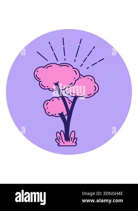 shaking motion animation of icon of a tattoo style tree Stock Video ...