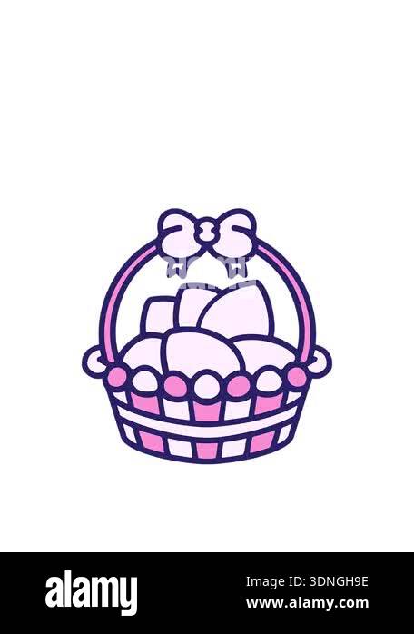 rise and float animation of simple easter basket Stock Video Footage ...