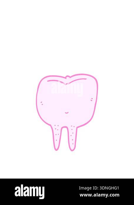 stretching up animation of cartoon tooth Stock Video Footage - Alamy