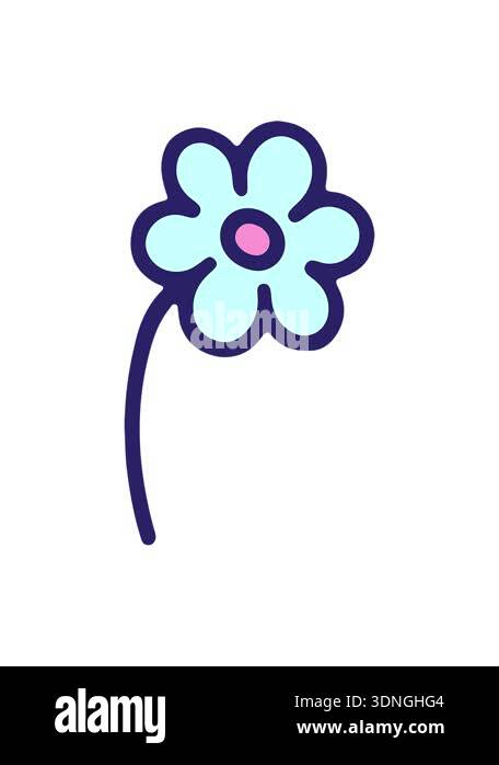 jiggle and pause animation of cartoon of a simple flower Stock Video ...