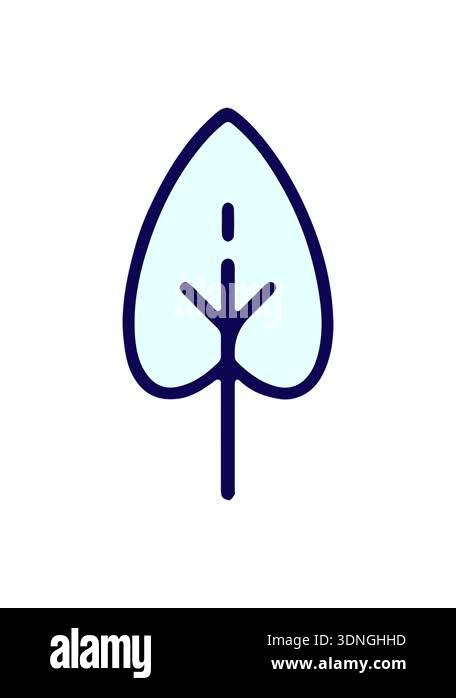neon light effect animation of simple leaf illustration Stock Video ...