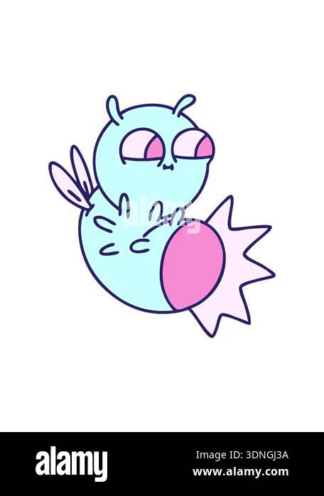 popping motion animation of cartoon of a cute glow bug Stock Video ...