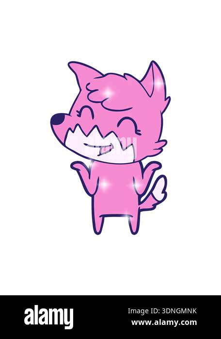 glitter effect animation of a happy cartoon fox Stock Video Footage - Alamy