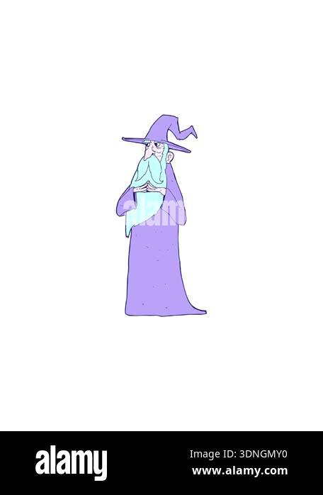 radioactive glowing animation of cartoon drawing of a wizard Stock ...