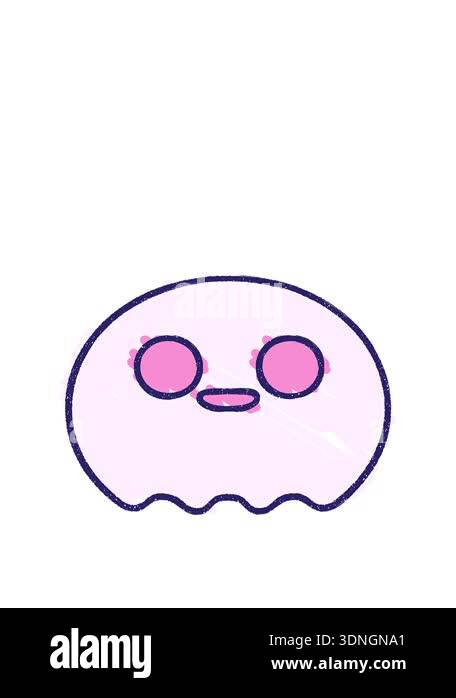 stretching up animation of Cute Ghost Chalk Drawing Stock Video Footage ...