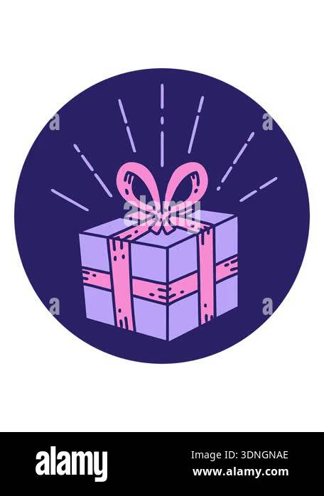 shaking motion animation of drawing of christmas present Stock Video ...