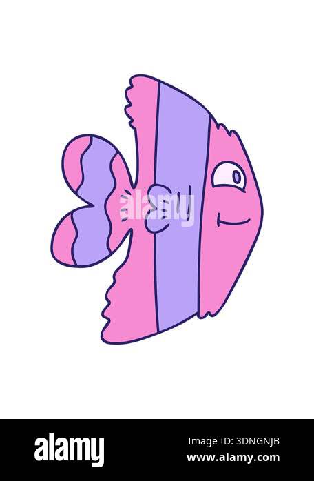 bobbing motion animation of handdrawn quirky cartoon fish Stock Video ...