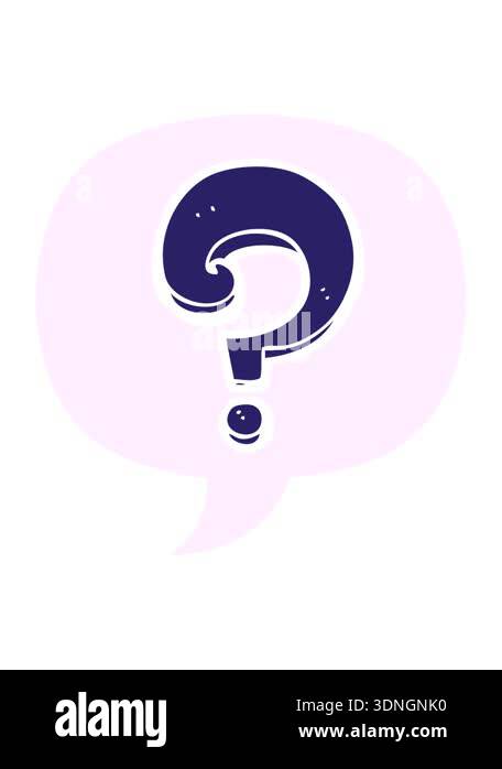 pressure popping animation of cartoon question mark with speech bubble ...