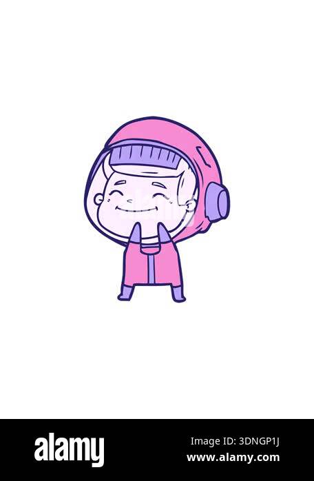 starburst effect animation of a happy cartoon astronaut Stock Video ...