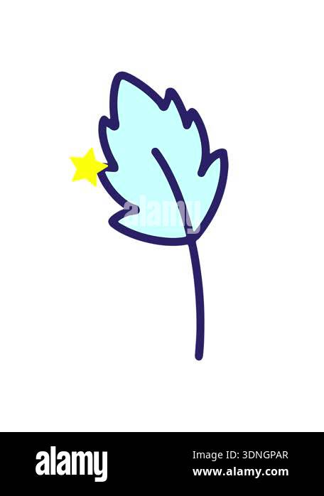 twinkling stars effect animation of simple leaf cartoon Stock Video ...