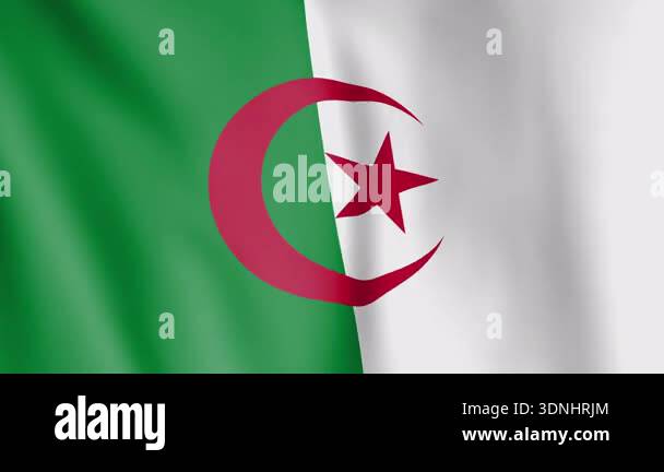 Flag of Algeria animated background. Symbol of the Algerian nation and ...
