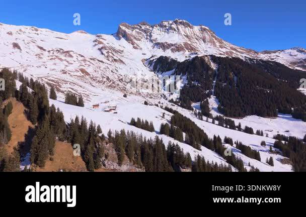 Reeti Mountain on Sunny Winter Day. Swiss Alps. Switzerland. Aerial ...