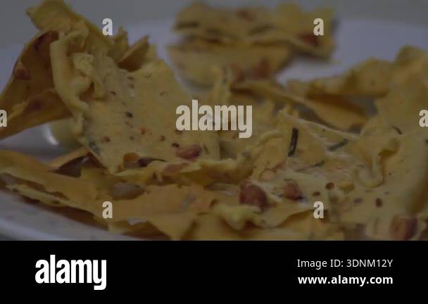 Close up of "Rempeyek" or "Peyek Kacang", a traditional Indonesian ...