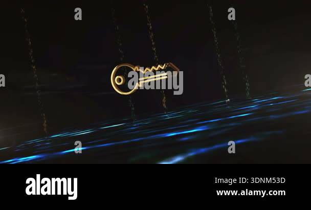 Cyber security key privacy protection shine symbol on green digital ...