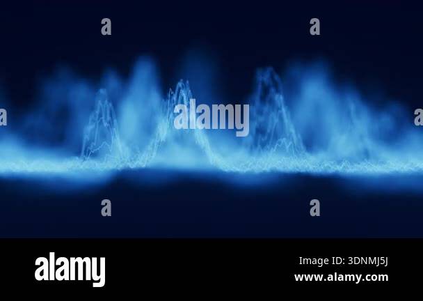 Audio blue waveform digital motion loop background. Abstract music ...