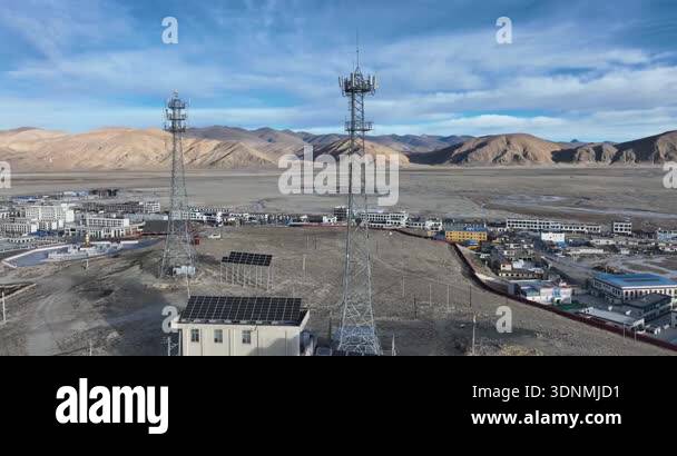 Communication towers standing in remote mountainous area Stock Video ...