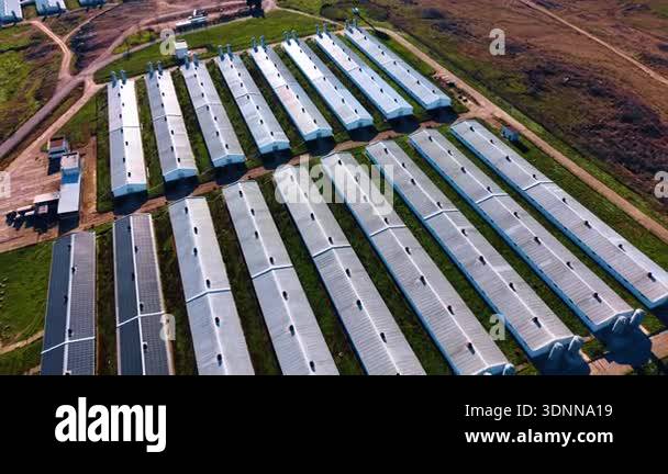 Modern agricultural complex in the rural area. Distancing from the ...