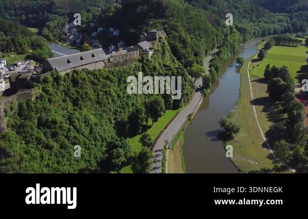This video showcases a stunning aerial view of Chateau fort de Bouillon ...