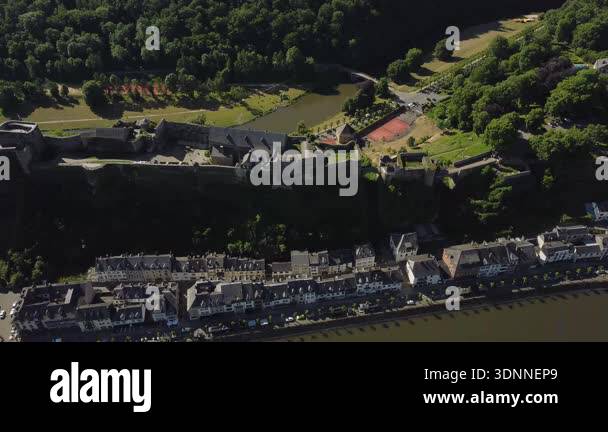 This aerial video showcases the picturesque town of Bouillon and the ...