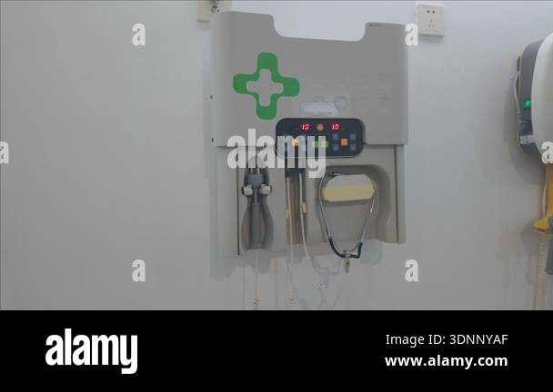 ENT medical device mounted on clinic wall, used for nasal procedures ...
