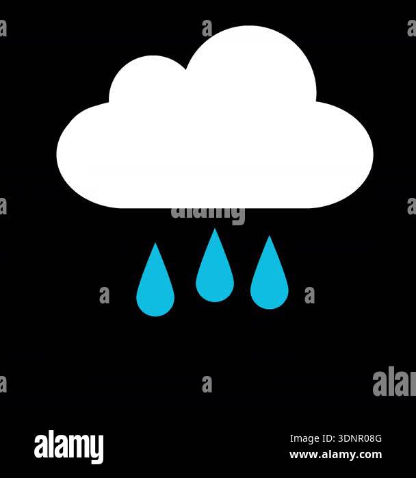 Animated rain weather icon with looped animation for UI, mobile apps ...