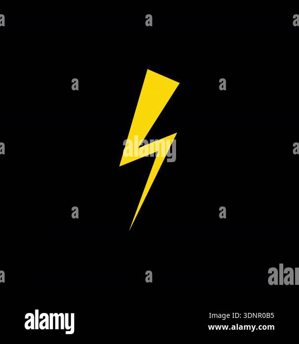 Animated lightning icon with looped animation for UI, mobile apps ...