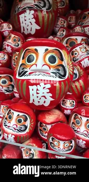 Hundreds of Red Daruma Dolls on Display at a Japanese Temple. High ...